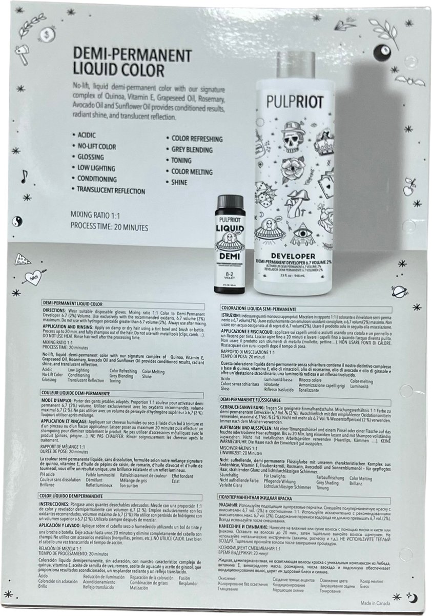 Pulp Riot Demi-Permanent Liquid Color kleurenkaart (30 kleuren) | bol.com