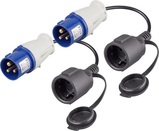2x PD® Verloopstekker - CEE Verloop Contra - IP44 230V~50Hz 3500W ...