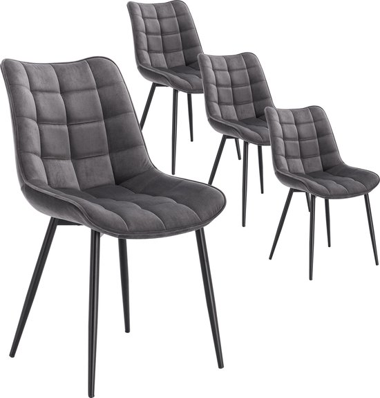 Eetkamerstoel Set van 4 - Eetkamerstoelen Set - 4 Stuks - Stoelen Set ...