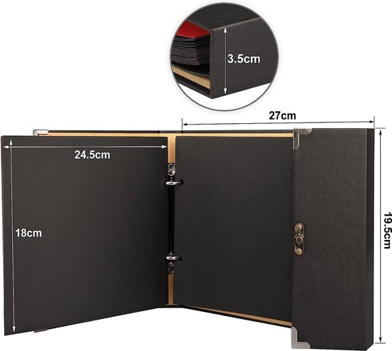 Fotoalbum 27 x 19 cm, scrapbook album A4 met geschenkdoos, album om in ...