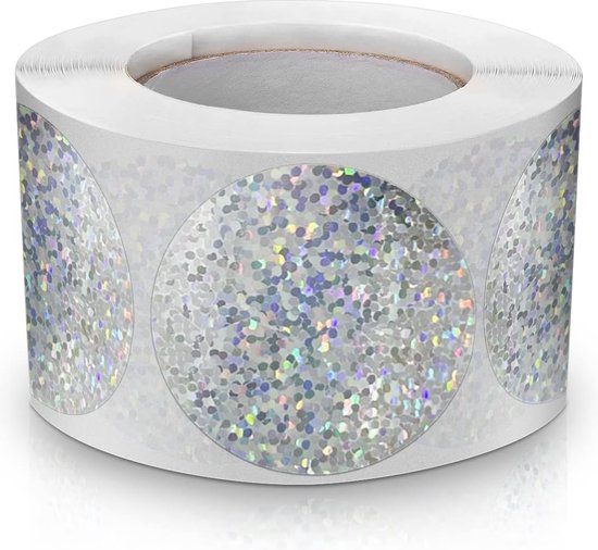 Glanzende Zilveren Stickers - Kleine Ronde Etiketten 3,8 cm - 500 stuks ...
