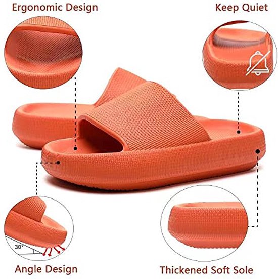 Geweo Badslippers Dame/Heren - Slippers - Waterdicht - Zwembad - Oranje ...