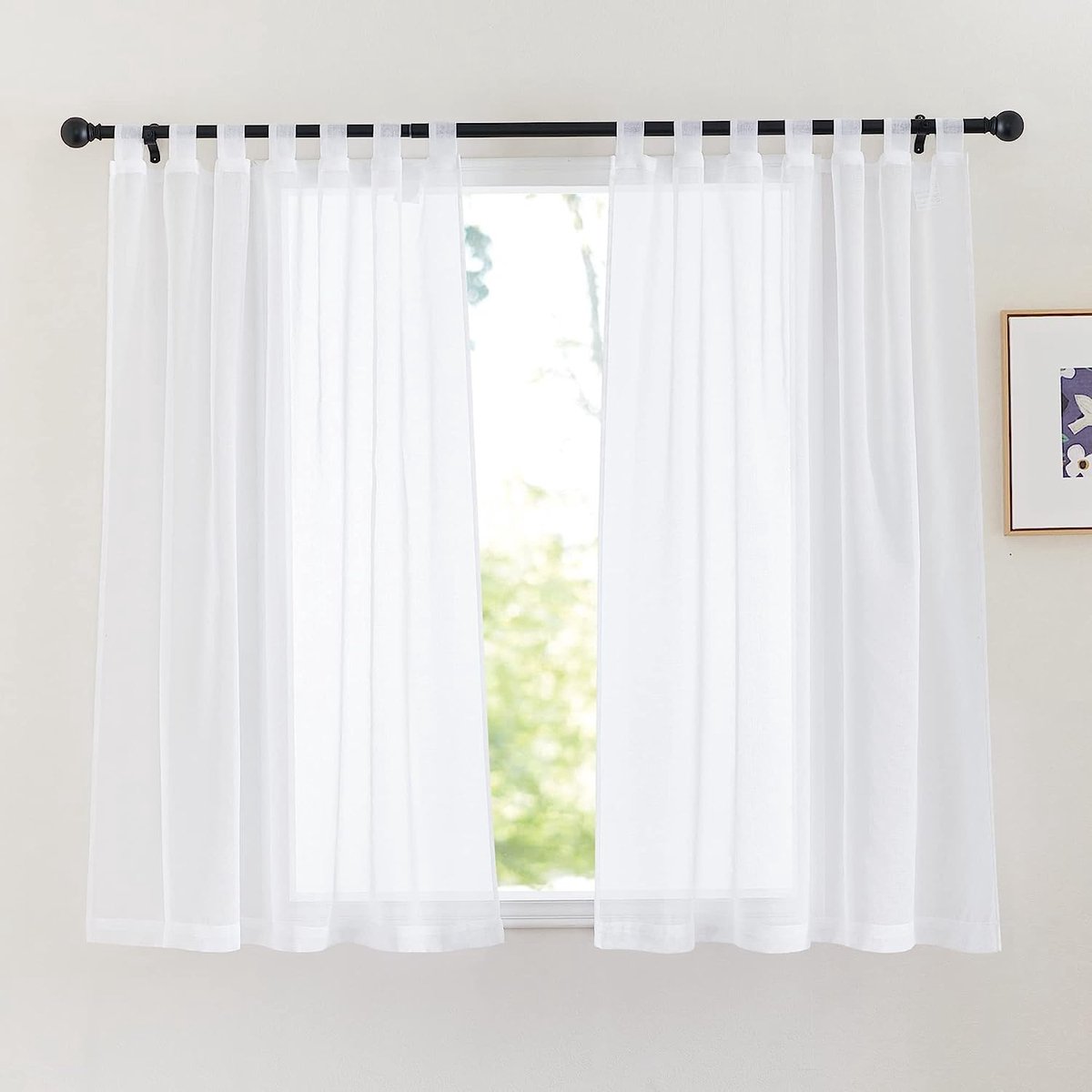 Rideaux de salon, modernes, courts, lot de 2, H 145 x L 10 cm, rideaux ...