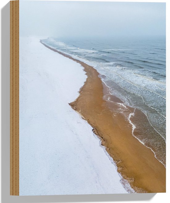Hout - Zee - Water - Strand - Zand - 30x40 cm - 9 mm dik - Foto op Hout (Met... | bol
