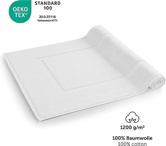 set van 2 badmatten, badmat - zachte douchemat, 100% katoen, Oeko-Tex ...