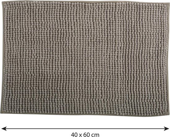 Badmat, badmat, douchemat, chenille, hoogpolig badmat, 40x60 cm - taupe ...