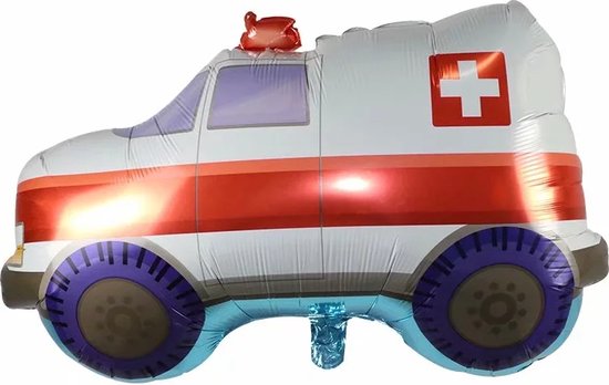 Verjaardag Helium folie Ambulance ballon met rietje 77*55cm | bol