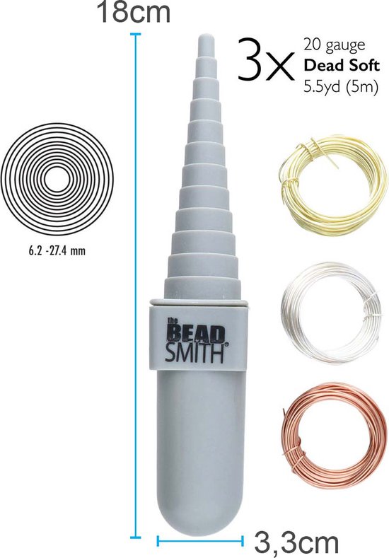 Beadsmith Mandrel beginnersset voor het vormen van draad | bol.com