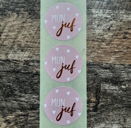10x Sluitsticker - Wensetiket Mijn Juf Juf - 35mm - Geschikt voor traktaties of cadeaus | bol.com