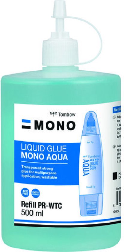 Tombow Liquid Glue - Mono Aqua - Lijm - Navulling - 500 ml | bol