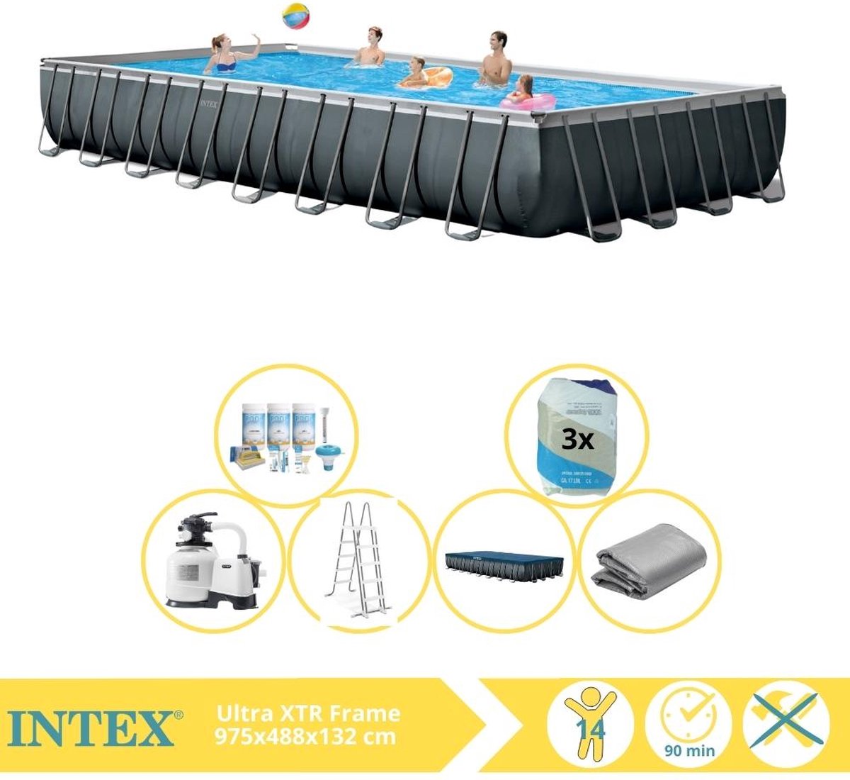 Intex Ultra XTR Frame Piscine - Piscine Hors Sol - 975x488x132 cm ...