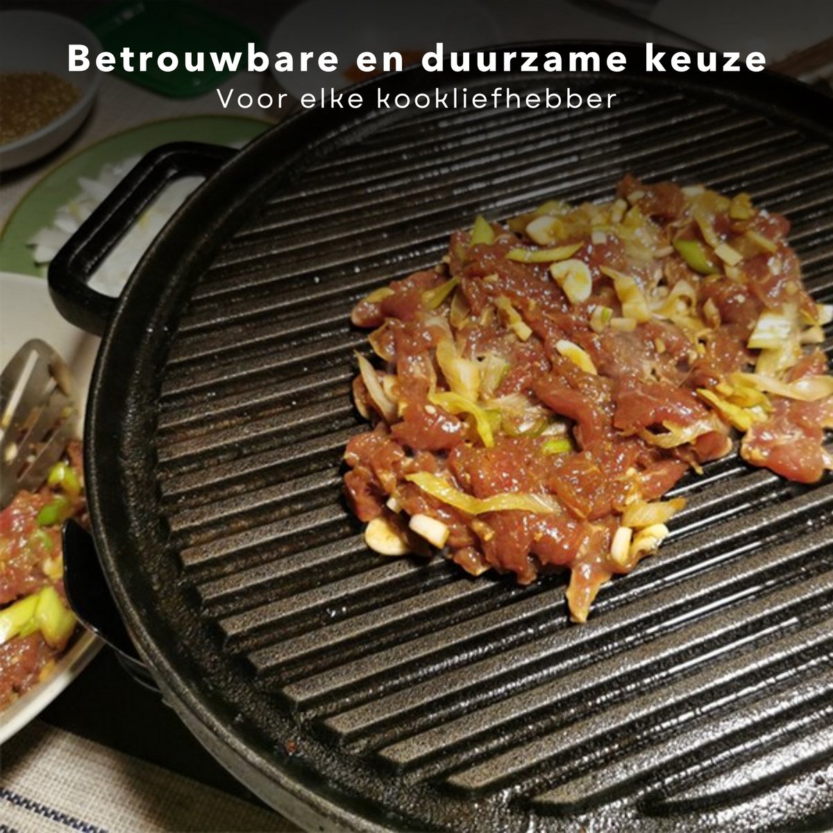 Cheqo® Barbecue Plancha Pan - BBQ Grillplaat - Grillpan - Gietijzer ...