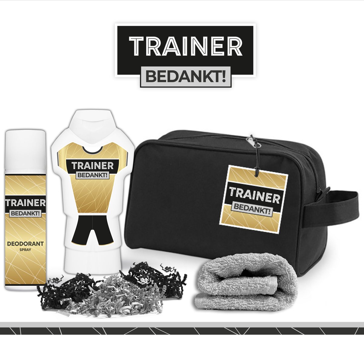 Geschenkset "Trainer bedankt!" - 4 producten - 500 gram | Toilettas ...