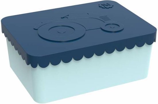 Lunchbox brooddoos tractor navy blauw Blafre | bol.com