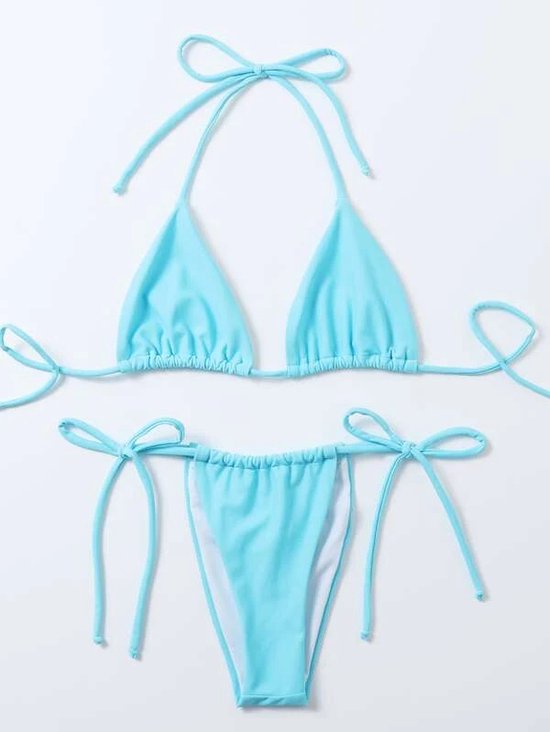 Jumada's - "Micro-Bikini, G-String, Halter-Top: Licht Blauw" | bol