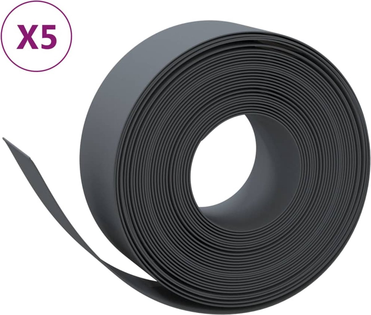 Furniture Limited - Tuinranden 5 st 10 m 20 cm polyetheen grijs | bol.com