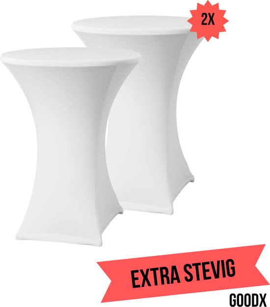 GOODX Statafelrok Wit 2x – ∅80-85 x 110 cm – Stretch 2 stuks – Tafelrok voor Statafel... | bol.com