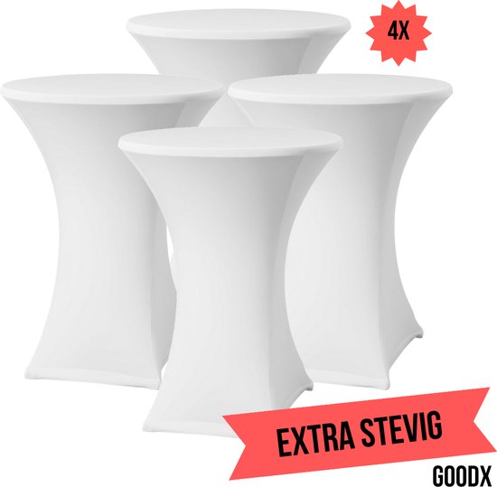 GOODX Statafelrok Wit 4x – ∅80-85 x 110 cm – Stretch 4 stuks – Tafelrok voor Statafel... | bol.com
