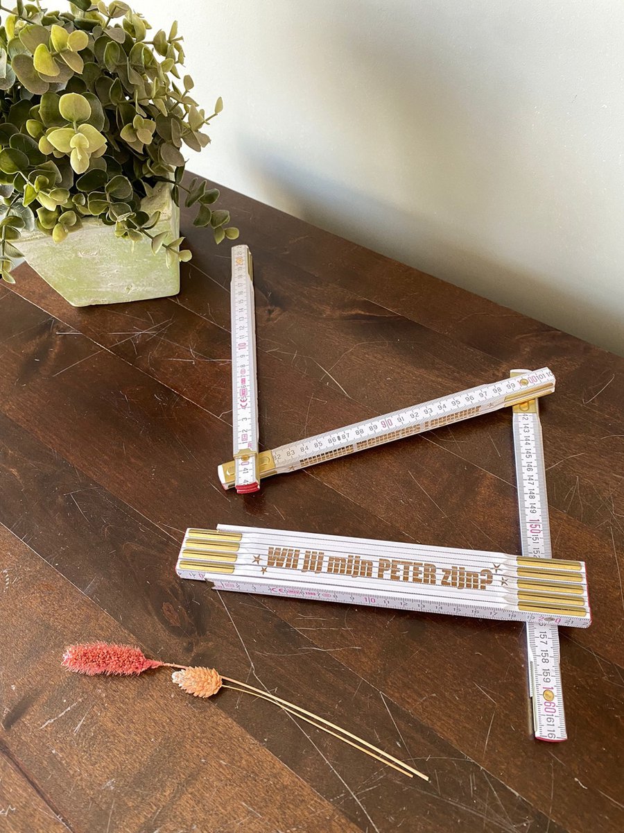 Vouwmeter met tekst - Duimstok met tekst - Wil jij mijn Peter zijn ...