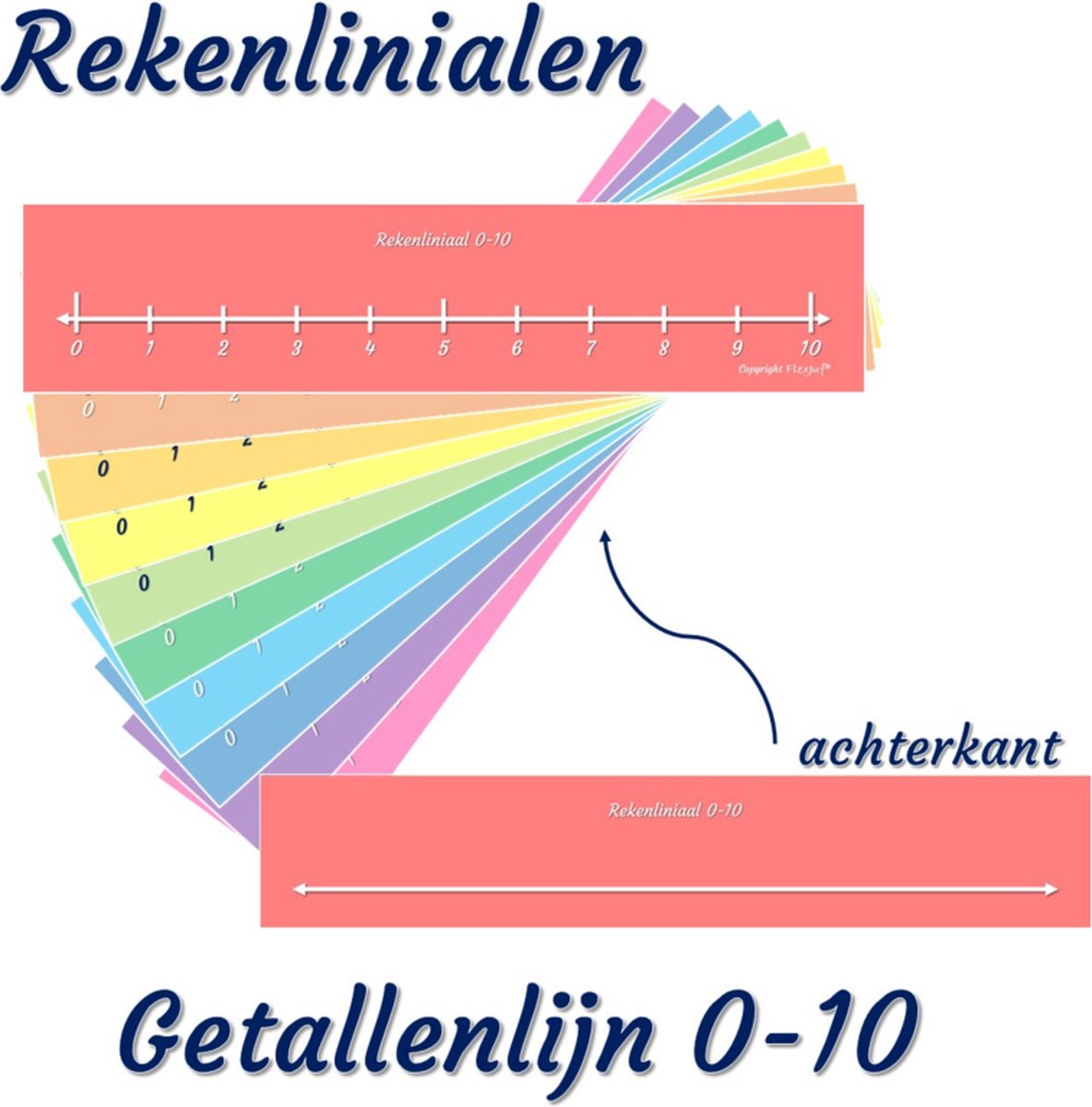 FlexJuf Rekenliniaal - getallenlijn 0-10 (10 st.) wisbordje | bol.com