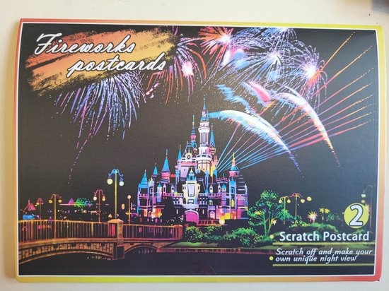 Kraskaarten ( 4 stuks ) scratch postcards - fireworks | bol