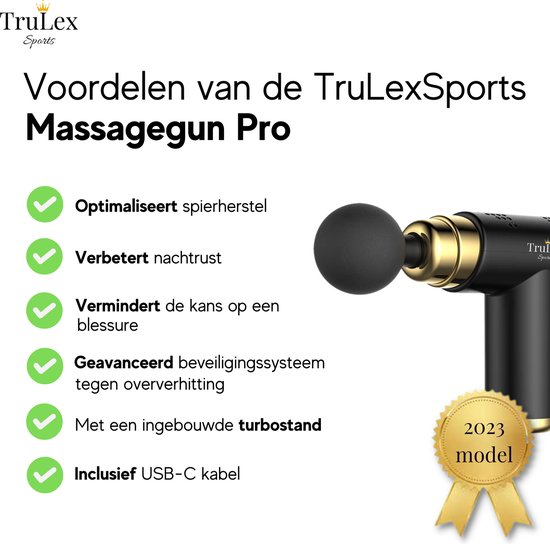 TruLex® Massage Gun Pro - Massage Apparaat - Turbostand - Massage ...