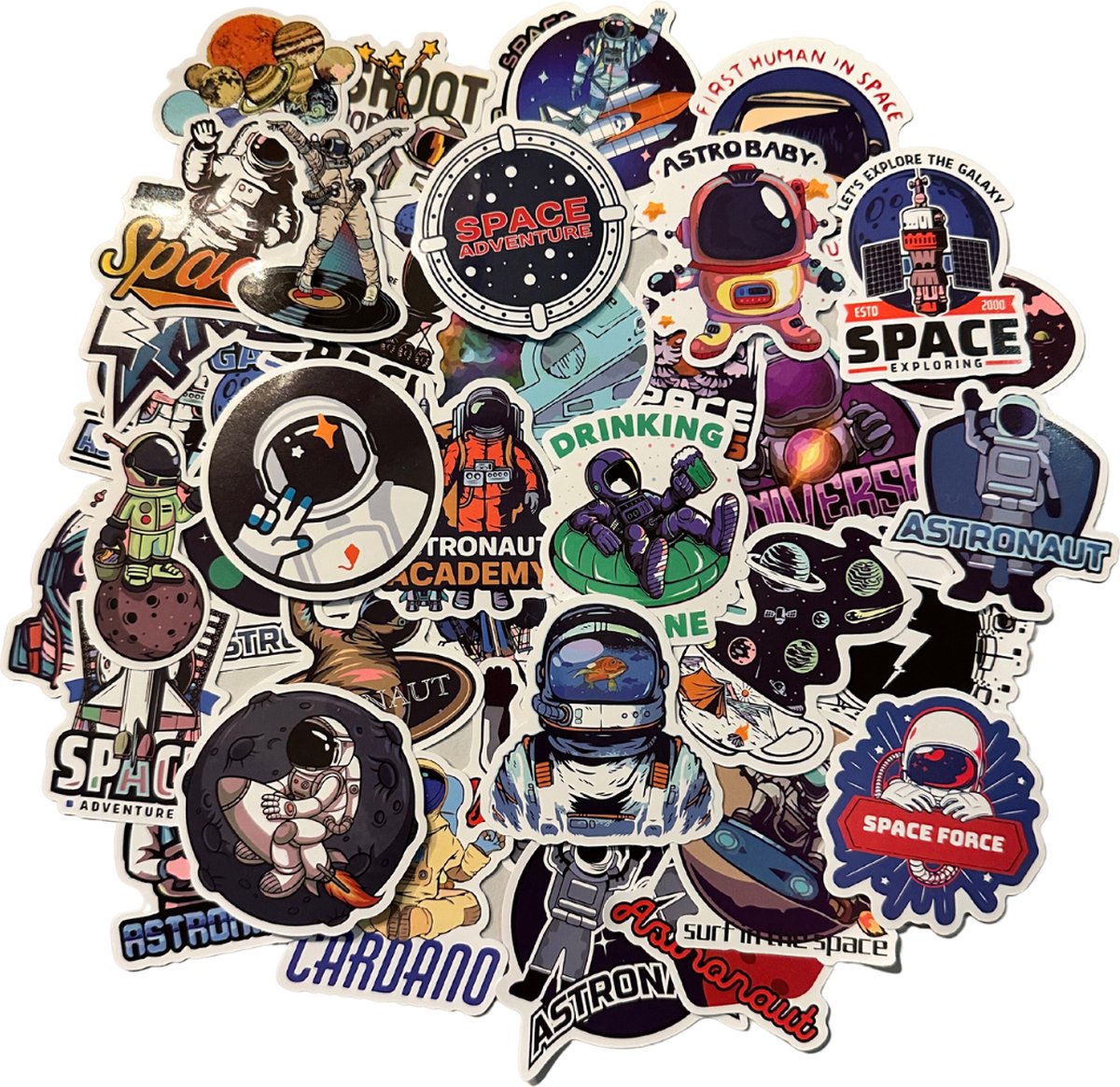 50 grappige Ruimte stickers met Astronauten - Sticker mix voor je Raket ...