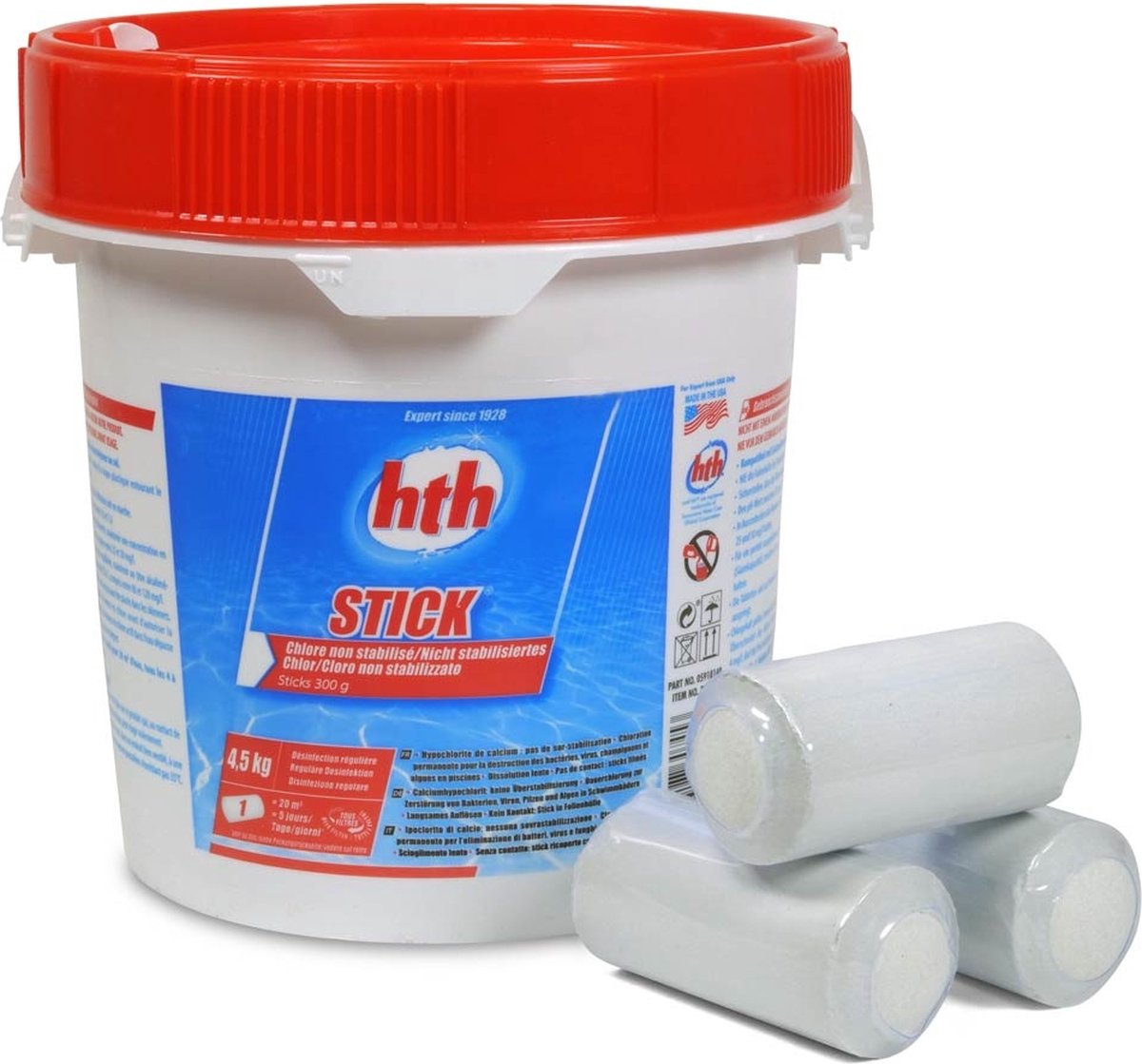 HTH Chloorsticks 4,5 kg - 300 gram per stick | bol