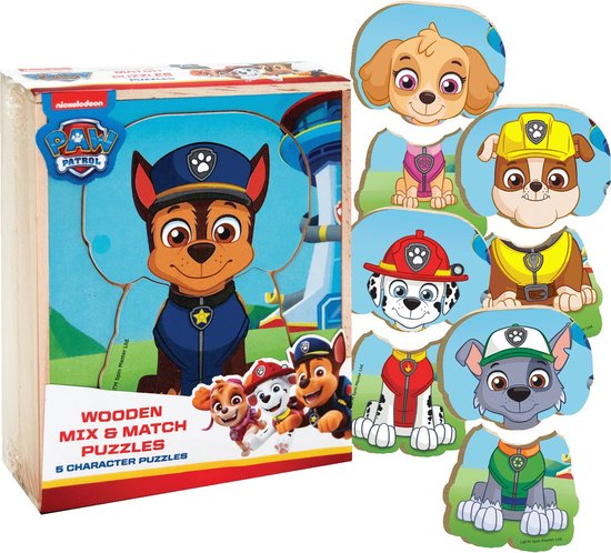 Paw Patrol Houten Match Puzzel, 10st. | Games | bol