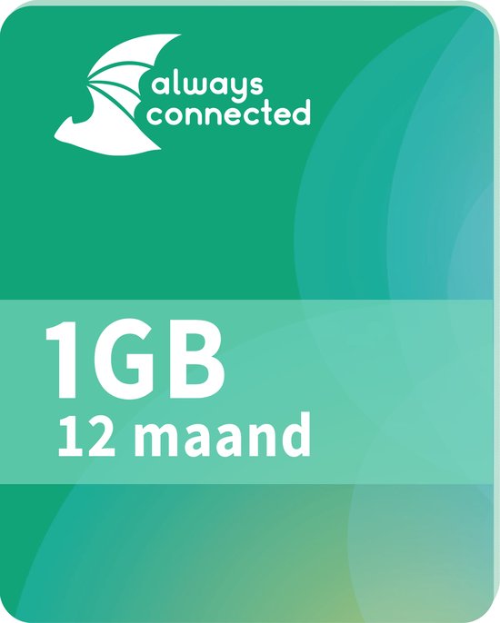 Always Connected Prepaid Simkaart - 1GB datategoed (1 jaar geldig) | bol