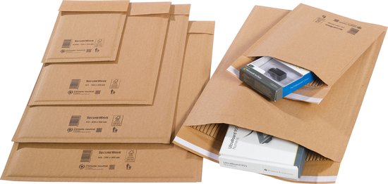 Gerecycleerde enveloppen MD Securepack® SecureWave, papieren vulling ...