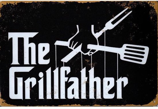 Metalen wandbord The Grill Father BBQ - 20 x 30 cm | bol