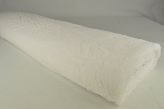 50 meter bont stof - Zacht - Wit - Pluche stof op rol | bol