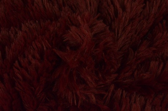 30 meter bont stof - Langharig - Bordeaux rood - Pluche stof op rol | bol