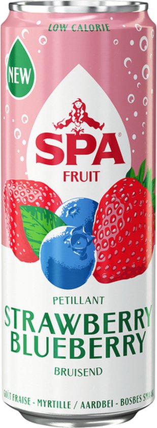 Spa Fruit - Sparkling Strawberry Blueberry - Blik - 24 x 250 ml | bol.com