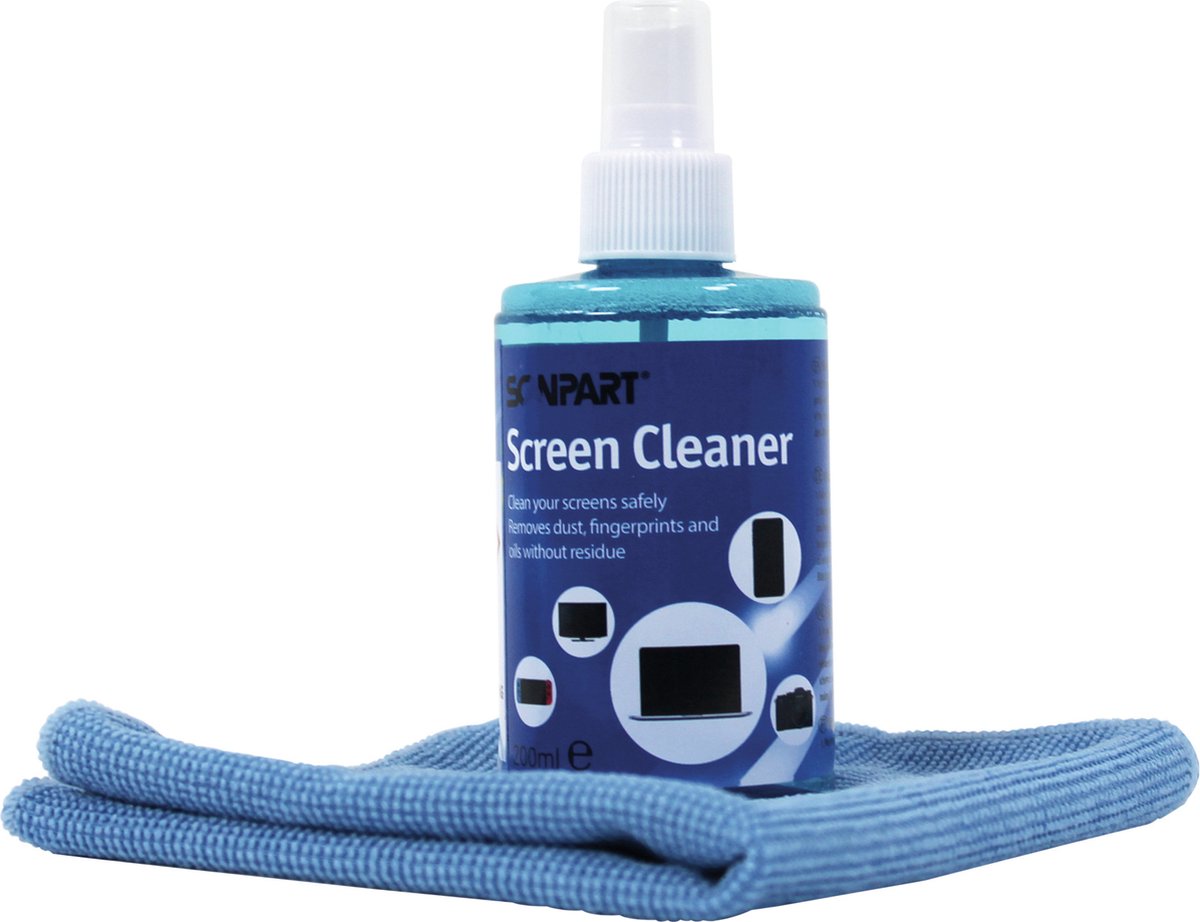 Scanpart beeldscherm reiniger met glasdoek - Geschikt voor telefoon TV ...