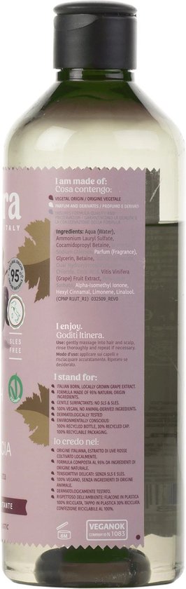 ITINERA - Shampoo voor krullend haar met Toscaanse rode druiven, 95% ...