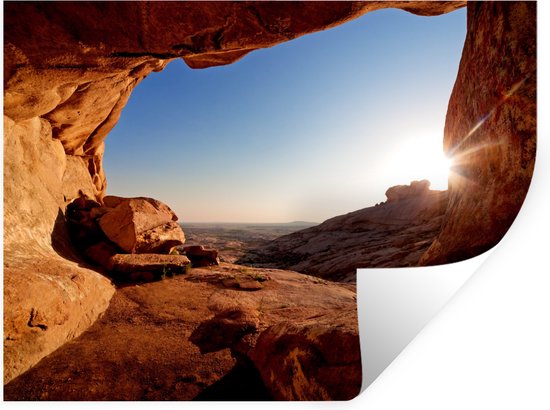 Muurstickers - Sticker Folie - Grot - Woestijn - Zon - Landschap ...