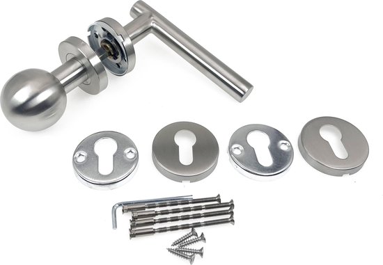 Voordeurknop Globe handle ø53mm met deurklink uit rvs | bol.com