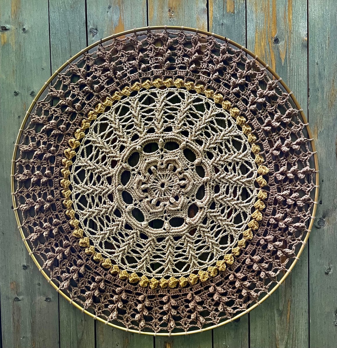 MANDALA-DROMENVANGER-RAAM/WANDDECORATIE-100 CM-GEHAAKT-HANDMADE-KANT ...