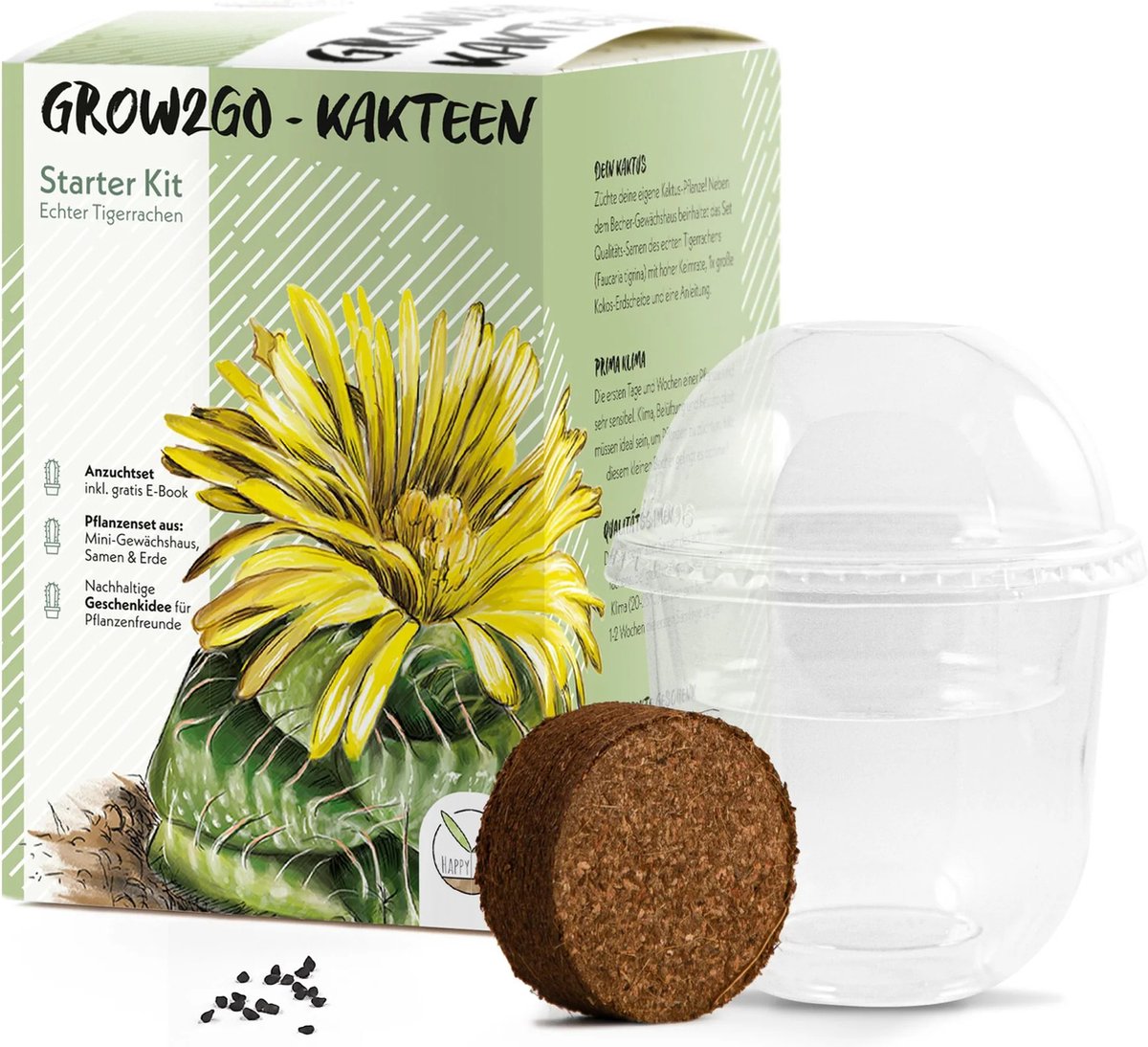 Happy Seed GROW2GO cactus (Tijgerbek / tiger jaw) Starter Kit - plant ...