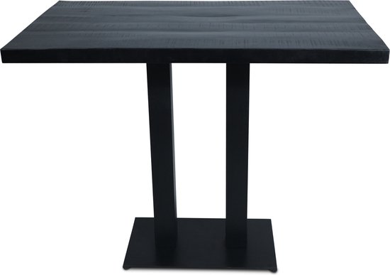 Parel bartafel met mangohouten blad van 240 x 100 cm in zwarte kleur ...