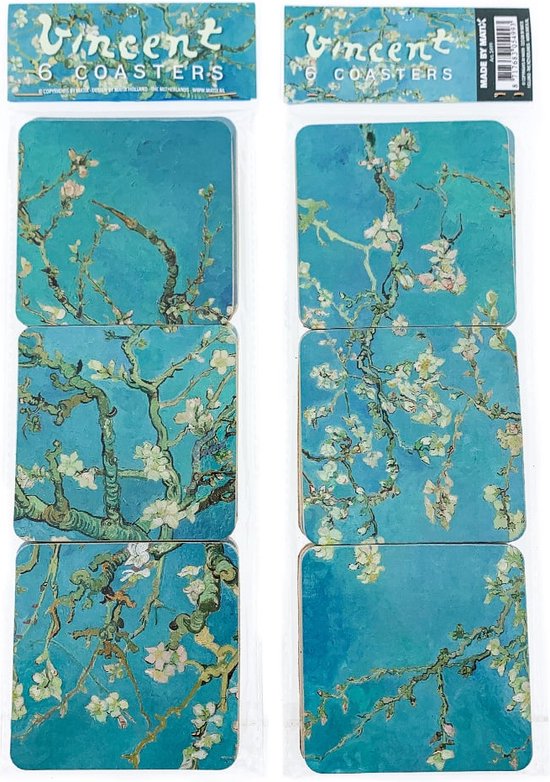 Onderzetters Vincent van Gogh Amandelbloesem 6 stuks | bol