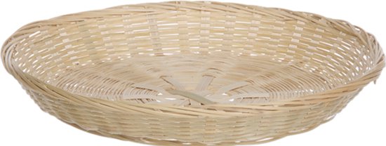 Broodmandje rond - bamboe hout - D30 cm - mandje rotan/riet - laag ...
