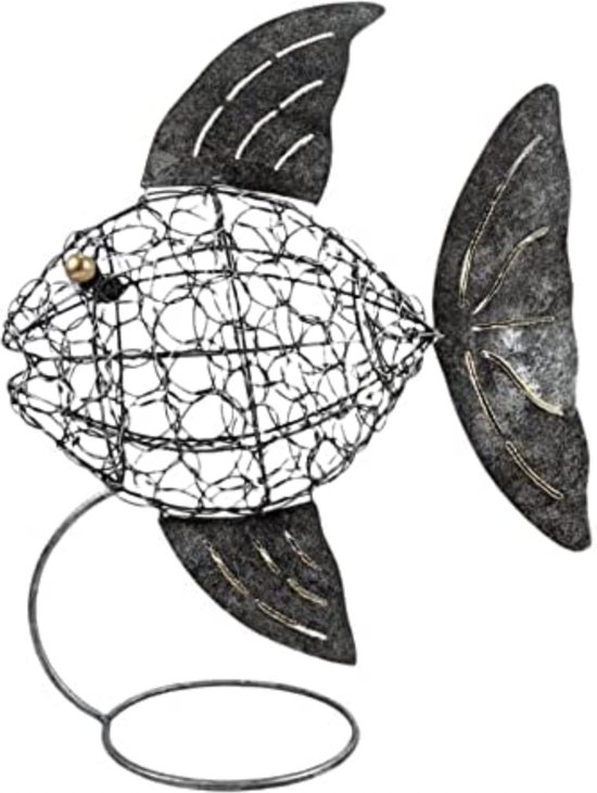 Coco Papaya Groot beeld vis van smeedijzer, handgemaakt, 40 cm | bol