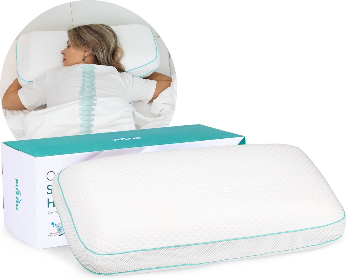 PULOQ Orthopedisch Hoofdkussen - Hoofdkussens van Traagschuim - Hoofdkussen... | bol