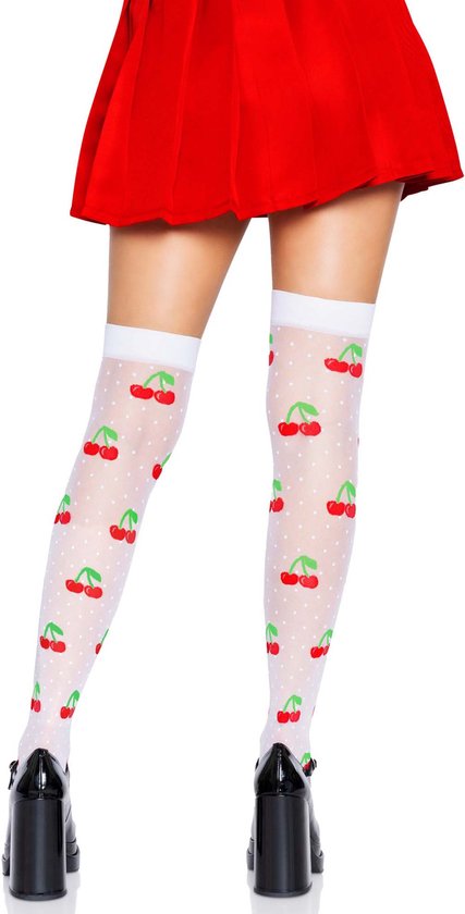 Polka Dot Cherry Thigh Highs Bol