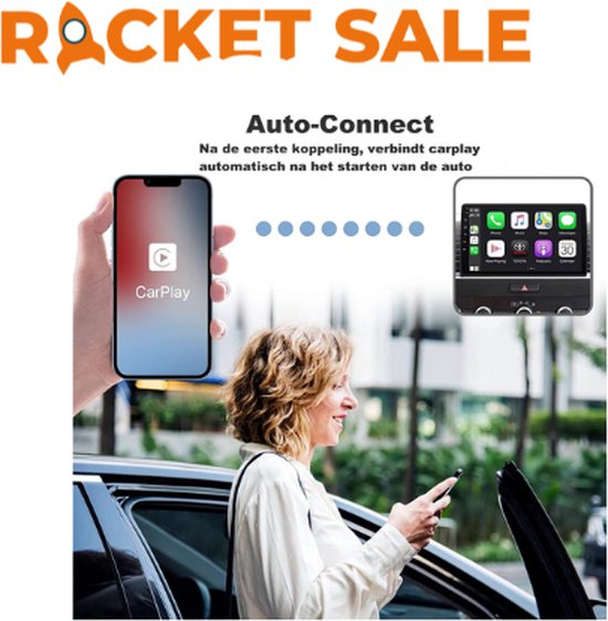 Rocket Sale ® Carplay Dongle - Draadloos Carplay - Draadloze Ontvanger ...