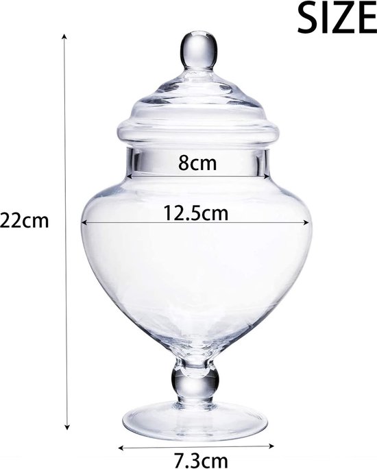 Bocal à Snoep avec couvercle, bocal à bonbons avec couvercle en verre ...