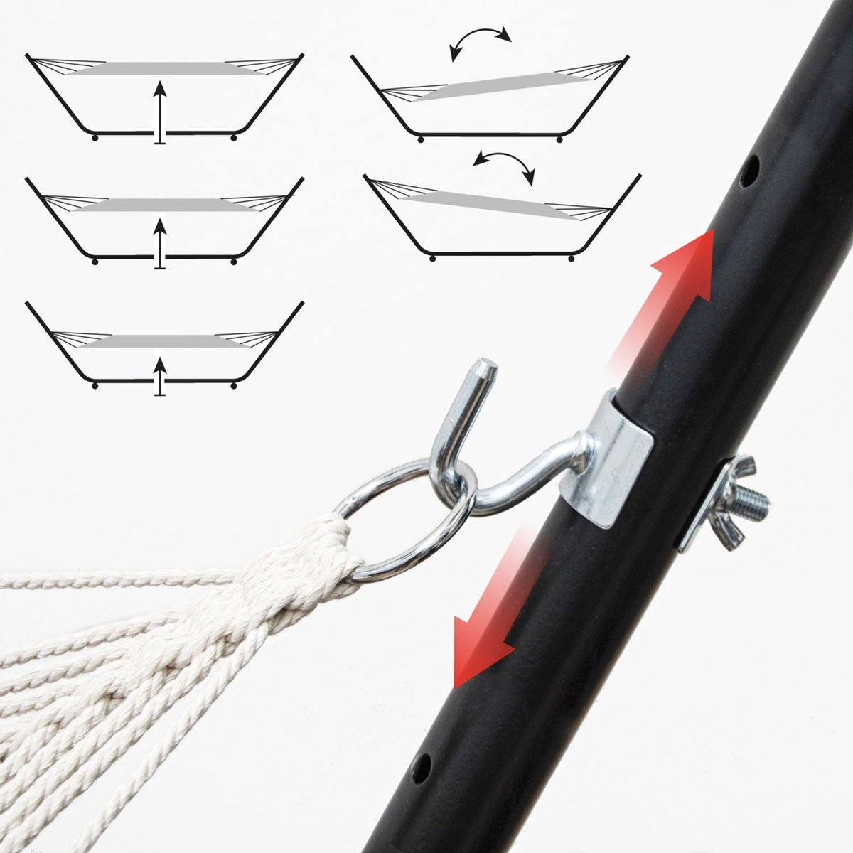 Hangmat met Frame - 335cm Hoogte Verstelbaar - XL Hangmat Frame op ...